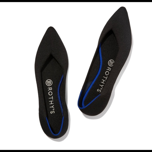 Rothy's | Shoes | Rothys Solid Black Womans Pointed Flat Shoes | Poshmark